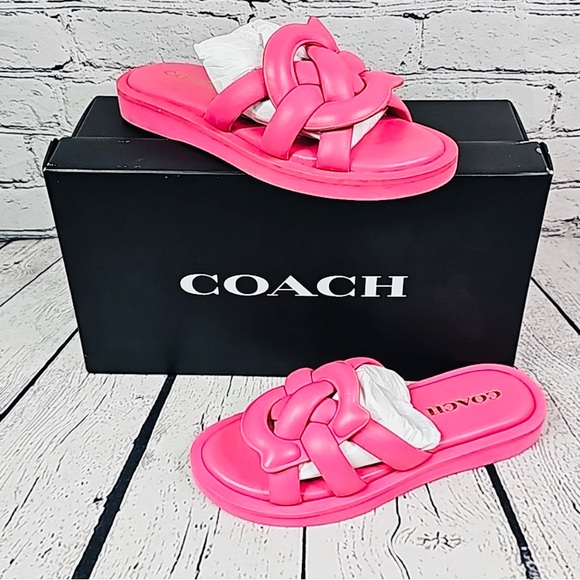 Coach | Shoes | Coach Georgie Sandel Slippers Size 55 Hot Pink New ...